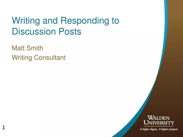 PPT - Writing and Responding to Discussion Posts PowerPoint ...