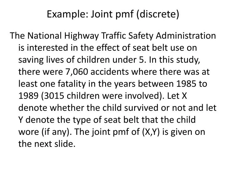 PPT - Example: Joint pmf (discrete) PowerPoint Presentation, free ...