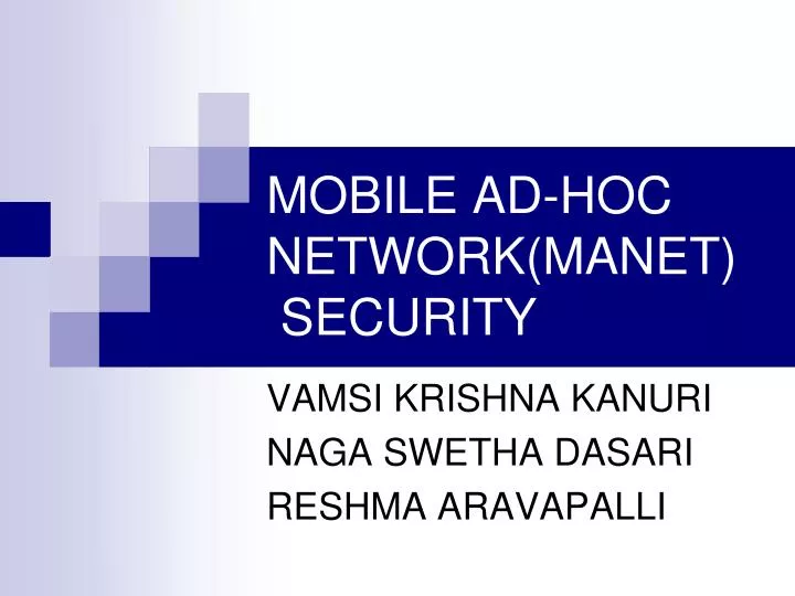 PPT - MOBILE AD-HOC NETWORK(MANET) SECURITY PowerPoint Presentation ...