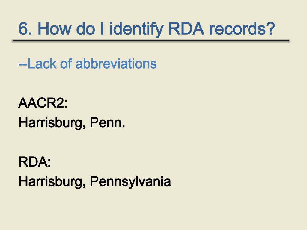 PPT - Ten Things to Know About RDA: A Guide for Transportation ...