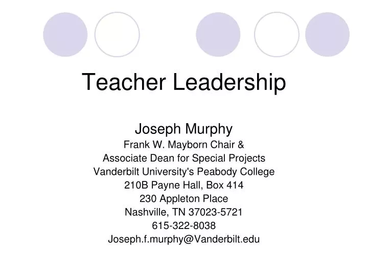 PPT - Teacher Leadership PowerPoint Presentation, free download - ID ...