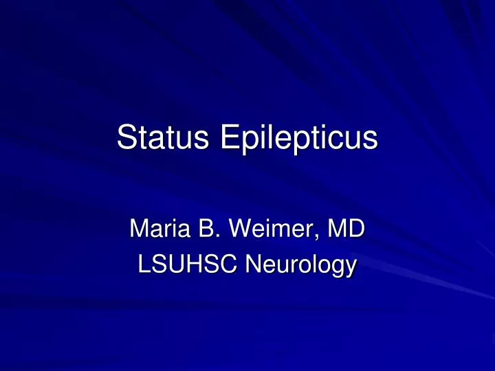 PPT - Status Epilepticus PowerPoint Presentation, free download - ID ...
