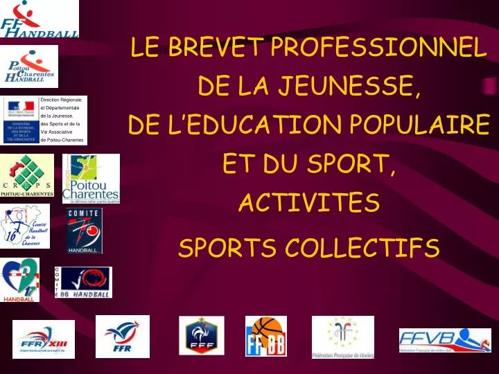 PPT - LE BREVET PROFESSIONNEL DE LA JEUNESSE, DE L’EDUCATION POPULAIRE ...