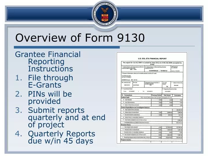 PPT - Overview of Form 9130 PowerPoint Presentation, free download - ID ...