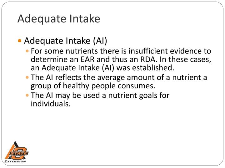 PPT - Dietary Reference Intakes PowerPoint Presentation - ID:1385657