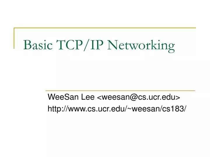 PPT - Basic TCP/IP Networking PowerPoint Presentation, free download ...