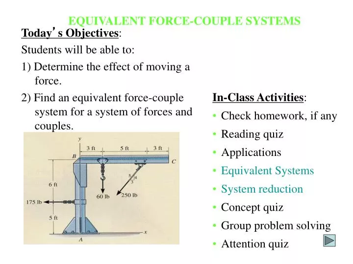 PPT - EQUIVALENT FORCE-COUPLE SYSTEMS PowerPoint Presentation, free ...