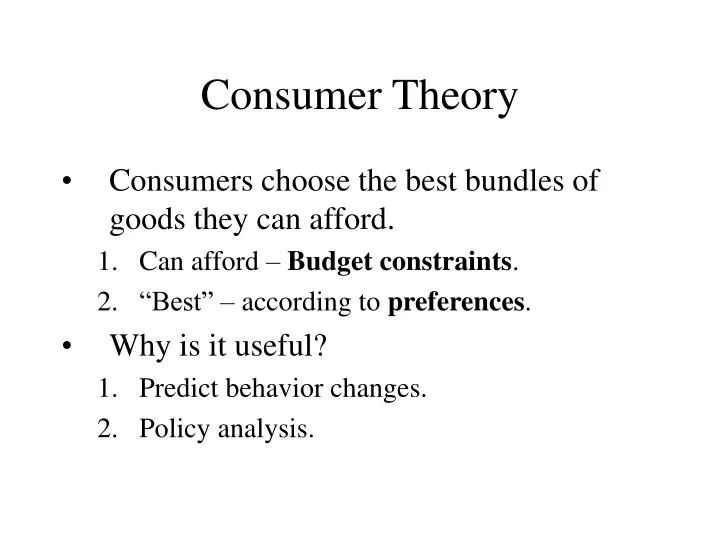 PPT - Consumer Theory PowerPoint Presentation, free download - ID:1386390
