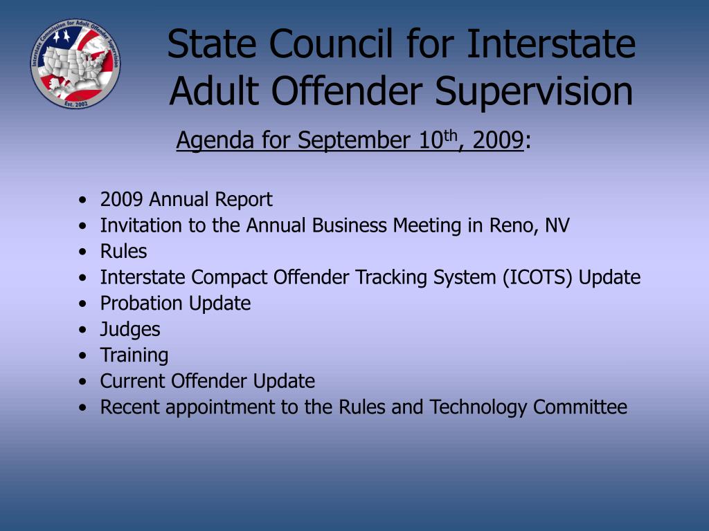 Ppt State Council For Interstate Adult Offender Supervision