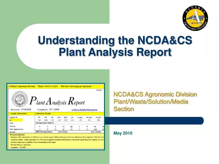 PPT - Understanding the NCDA&CS Plant Analysis Report PowerPoint ...
