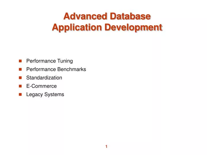 PPT - Advanced Database Application Development PowerPoint Presentation ...