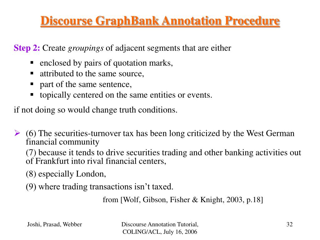 Ppt Discourse Annotation Discourse Connectives And Discourse Relations Powerpoint