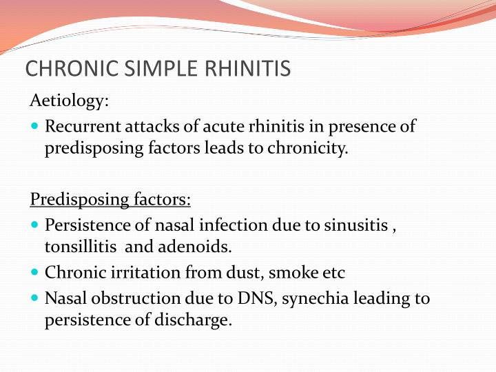 PPT - ACUTE AND CHRONIC RHINITIS PowerPoint Presentation - ID:1390027