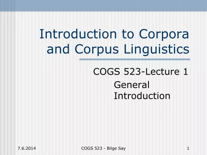 PPT - Introduction to Corpora and Corpus Linguistics PowerPoint ...
