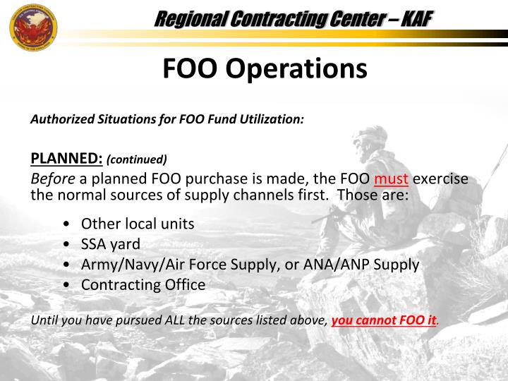 PPT - Field Ordering Officer (FOO) Training PowerPoint Presentation ...