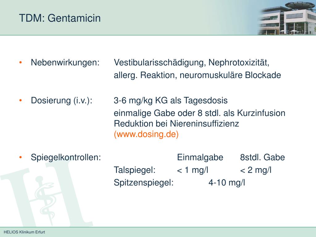 PPT - Drug-Monitoring intensivmedizinisch relevanter Medikamente K. Tyralla PowerPoint ...