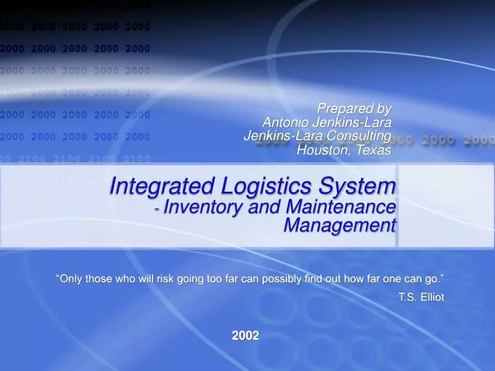 PPT - Integrated Logistics System - Inventory and Maintenance ...