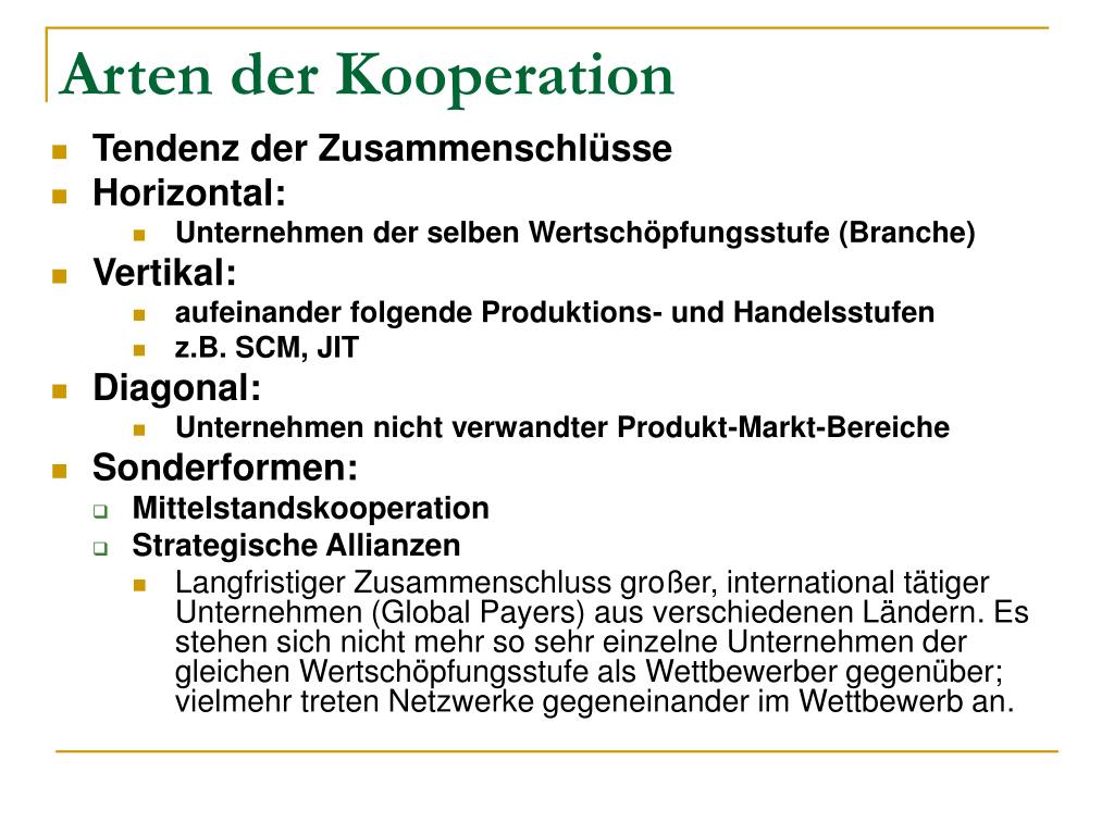 PPT - ABWL – Kooperation und Konzentration von Unternehmen PowerPoint ...