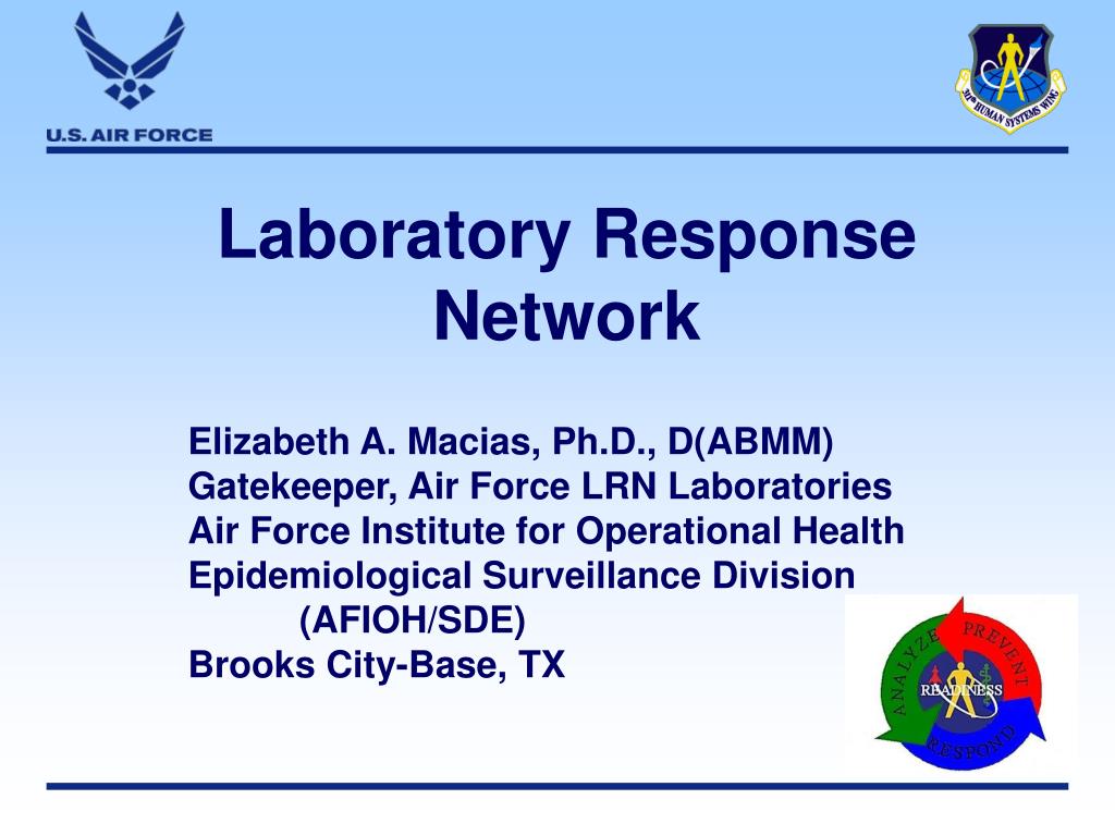 PPT - Laboratory Response Network Elizabeth A. Macias, Ph.D., D(ABMM ...