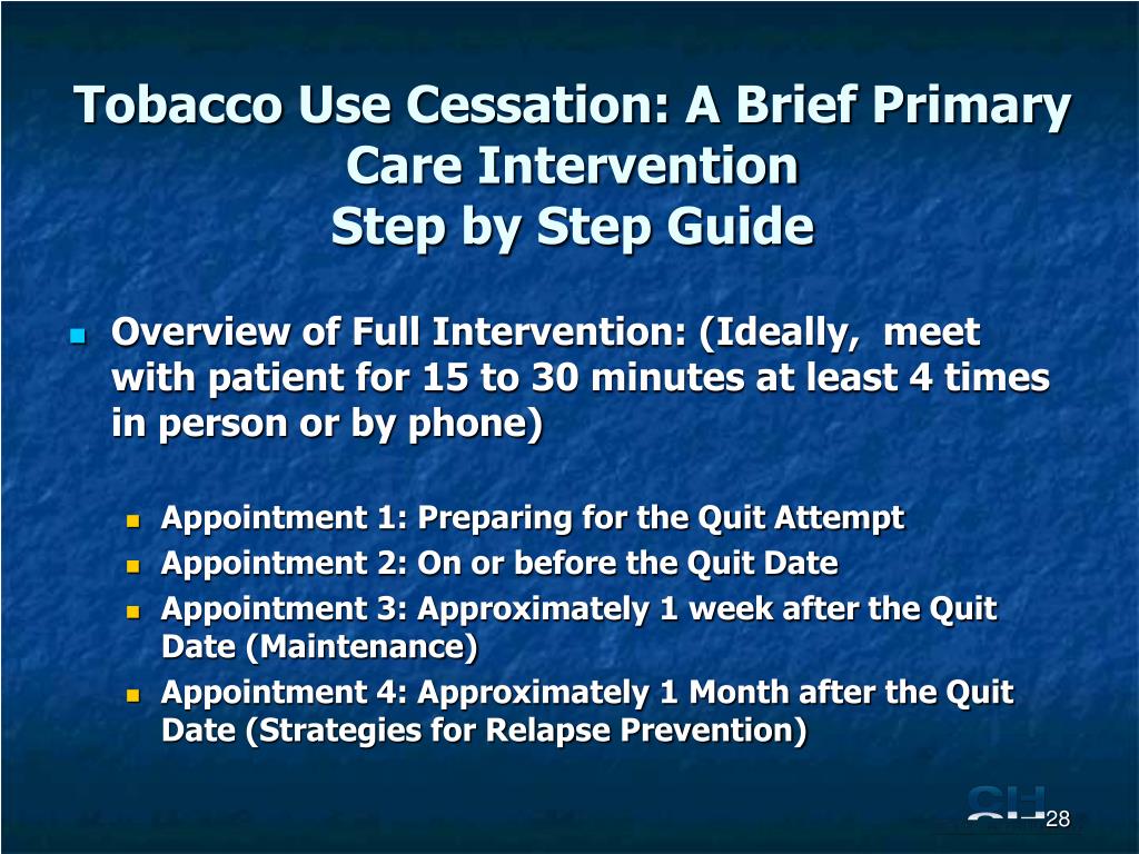 Ppt Tobacco Use Cessation A Brief Primary Care Intervention