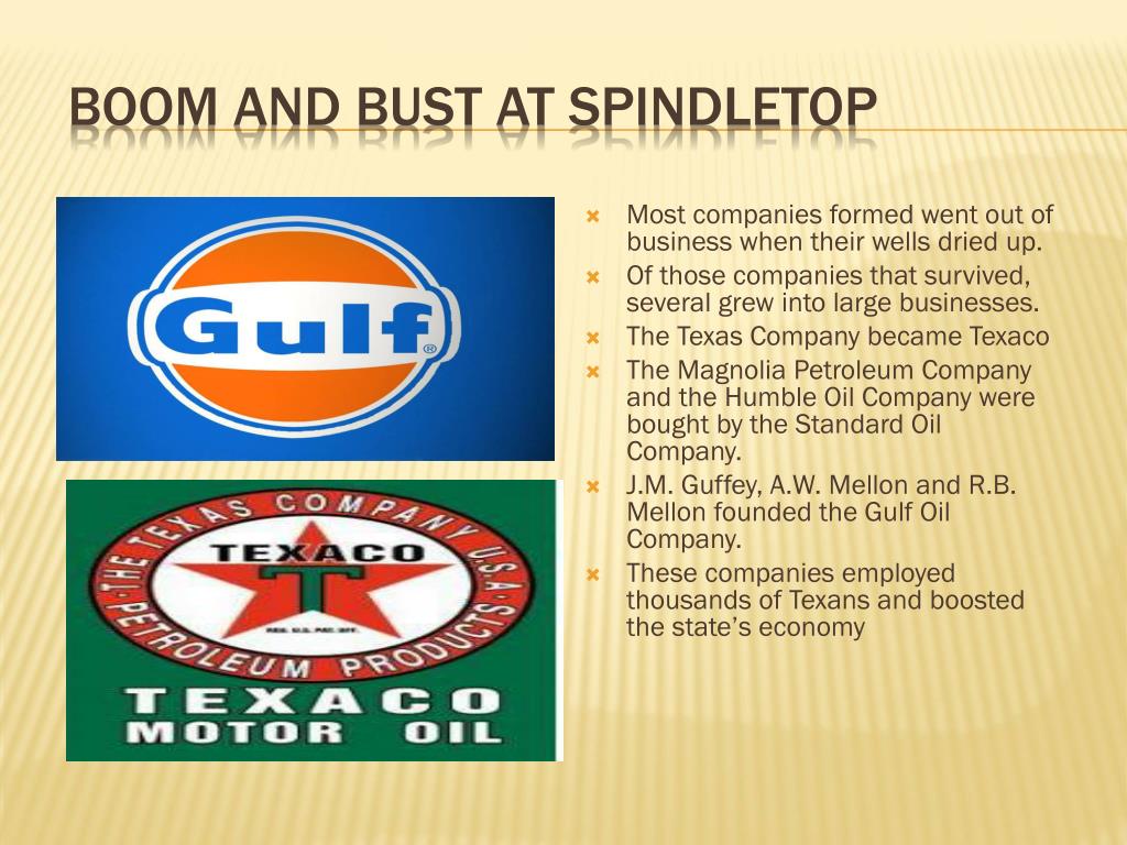 PPT - The Birth of the Oil Industry: From Spindletop to Boom and Bust ...