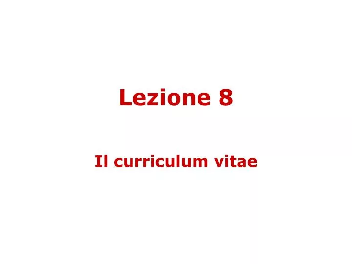 PPT - Lezione 8 PowerPoint Presentation, free download - ID:1397067
