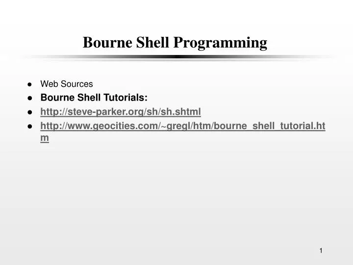 PPT - Bourne Shell Programming PowerPoint Presentation, free download ...