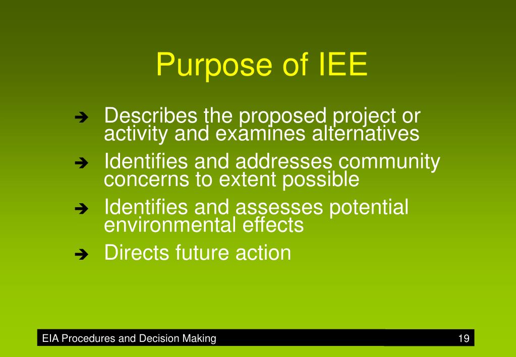 Ppt Overview Of The Environmental Impact Assessment Process