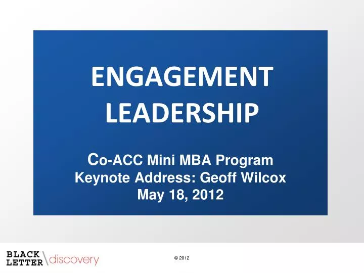 PPT - ENGAGEMENT LEADERSHIP PowerPoint Presentation, free download - ID ...