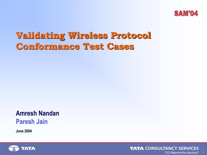 PPT - Validating Wireless Protocol Conformance Test Cases PowerPoint ...