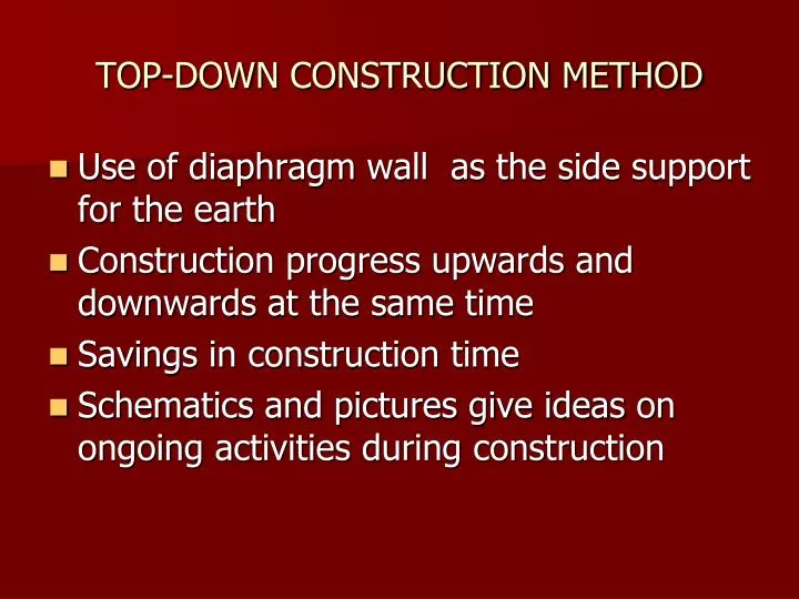 PPT - TOP-DOWN CONSTRUCTION METHOD PowerPoint Presentation, free ... PPT - TOP-DOWN CONSTRUCTION METHOD PowerPoint Presentation, free ...