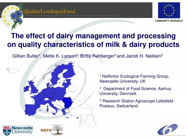 PPT - The effect of dairy management and processing on quality ...