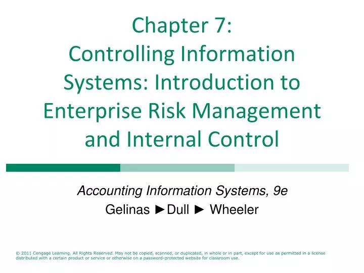 PPT - Chapter 7: Controlling Information Systems: Introduction to ...