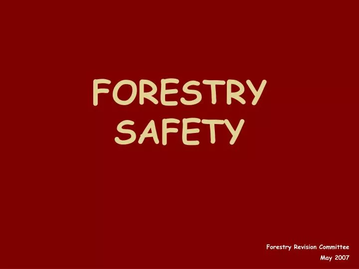 PPT - FORESTRY SAFETY PowerPoint Presentation, free download - ID:1401240