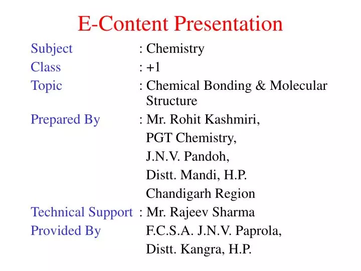 PPT - E-Content Presentation PowerPoint Presentation, free download ...