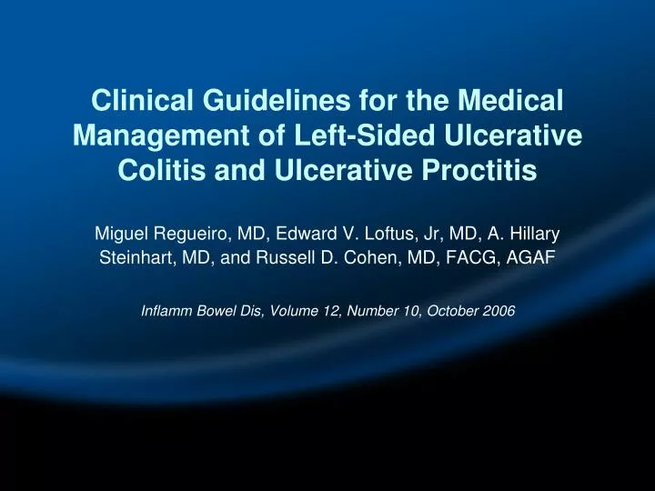 PPT - Clinical Guidelines for the Medical Management of Left-Sided ...