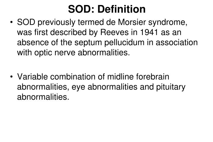 PPT - Septo-optic Dysplasia (SOD) &/Or Optic Nerve Hypoplasia (ONH ...