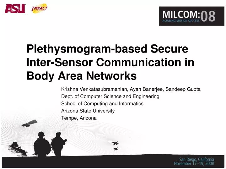 PPT - Plethysmogram-based Secure Inter-Sensor Communication in Body ...