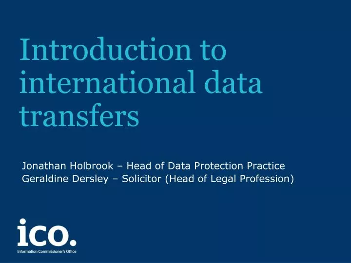 PPT - Introduction to international data transfers PowerPoint ...