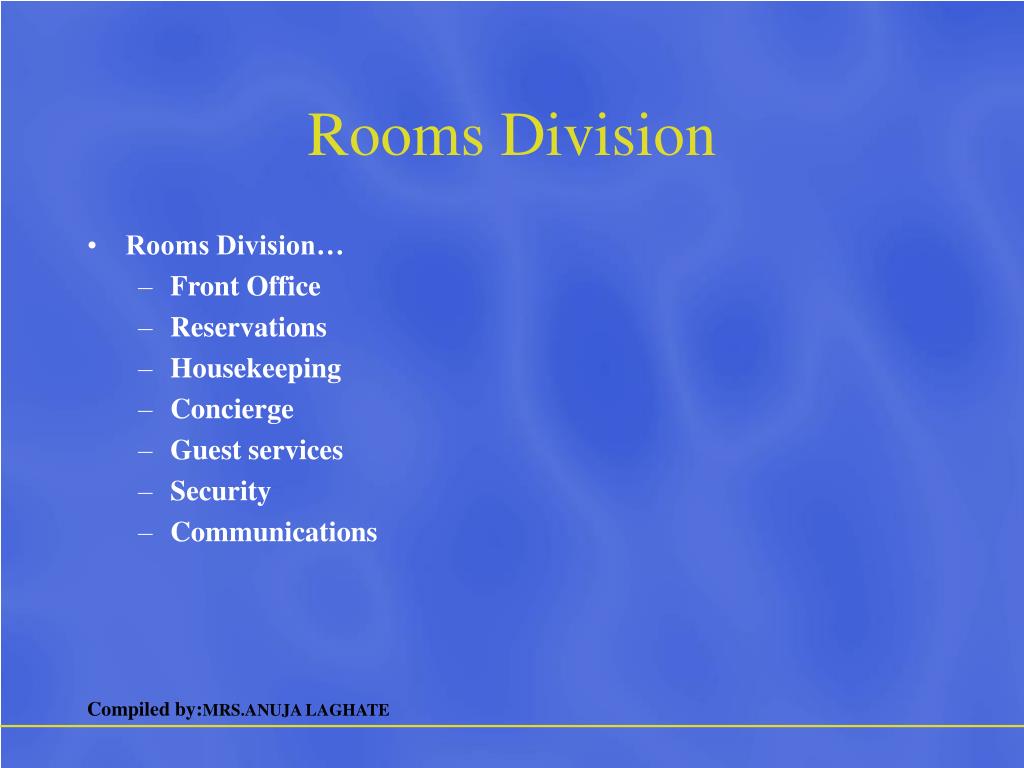 PPT - Hotel Organization Hotel and Rooms Division Operation PowerPoint ...
