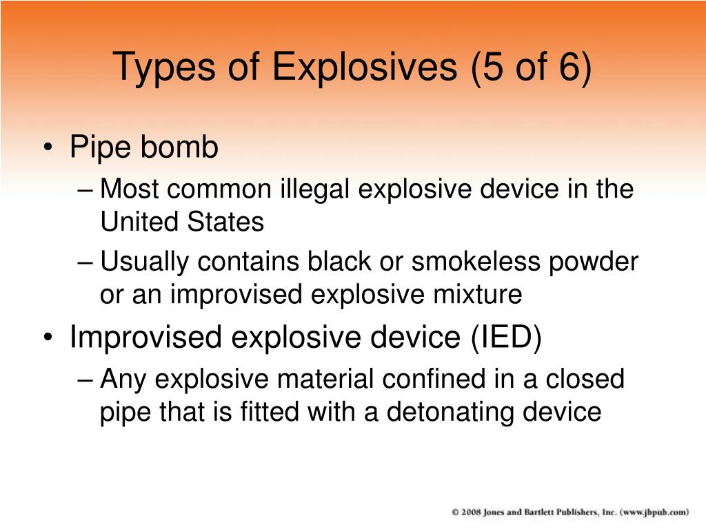 Types Of Explosives List
