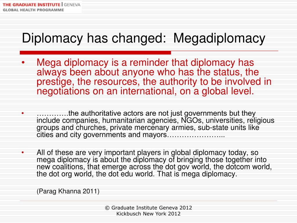 PPT - Global Health Diplomacy A New Relationship between Health and ...