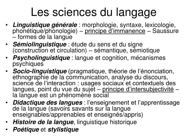 PPT - L(es)objet(s) des sciences du langage : quelques définitions élémentaires PowerPoint ...