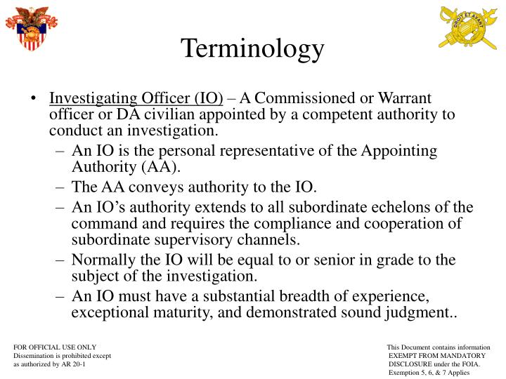 PPT - AR 15-6 Investigating Officer’s Course PowerPoint Presentation ...