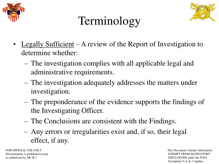 PPT - AR 15-6 Investigating Officer’s Course PowerPoint Presentation ...