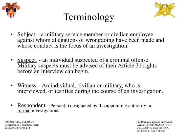 PPT - AR 15-6 Investigating Officer’s Course PowerPoint Presentation ...
