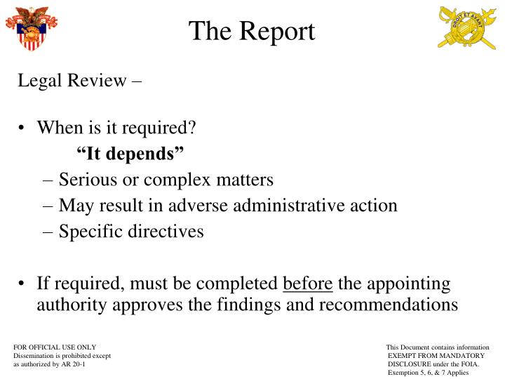 PPT - AR 15-6 Investigating Officer’s Course PowerPoint Presentation ...