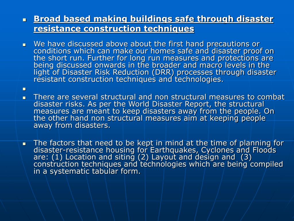 PPT - Making homes safe and disaster proof through appropriate disaster ...