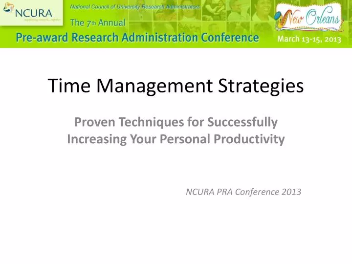 PPT - Time Management Strategies PowerPoint Presentation, free download ...