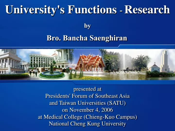 PPT - University's Functions - Research PowerPoint Presentation, free ...